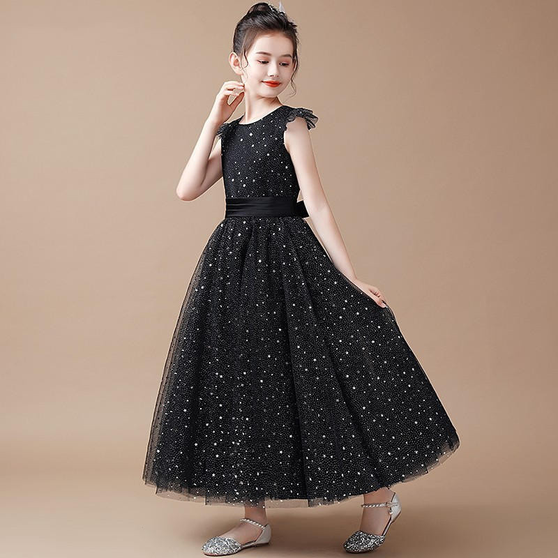 Girl Mesh Princess Dress Host's Catwalk Show Evening Dress Orchestra ...