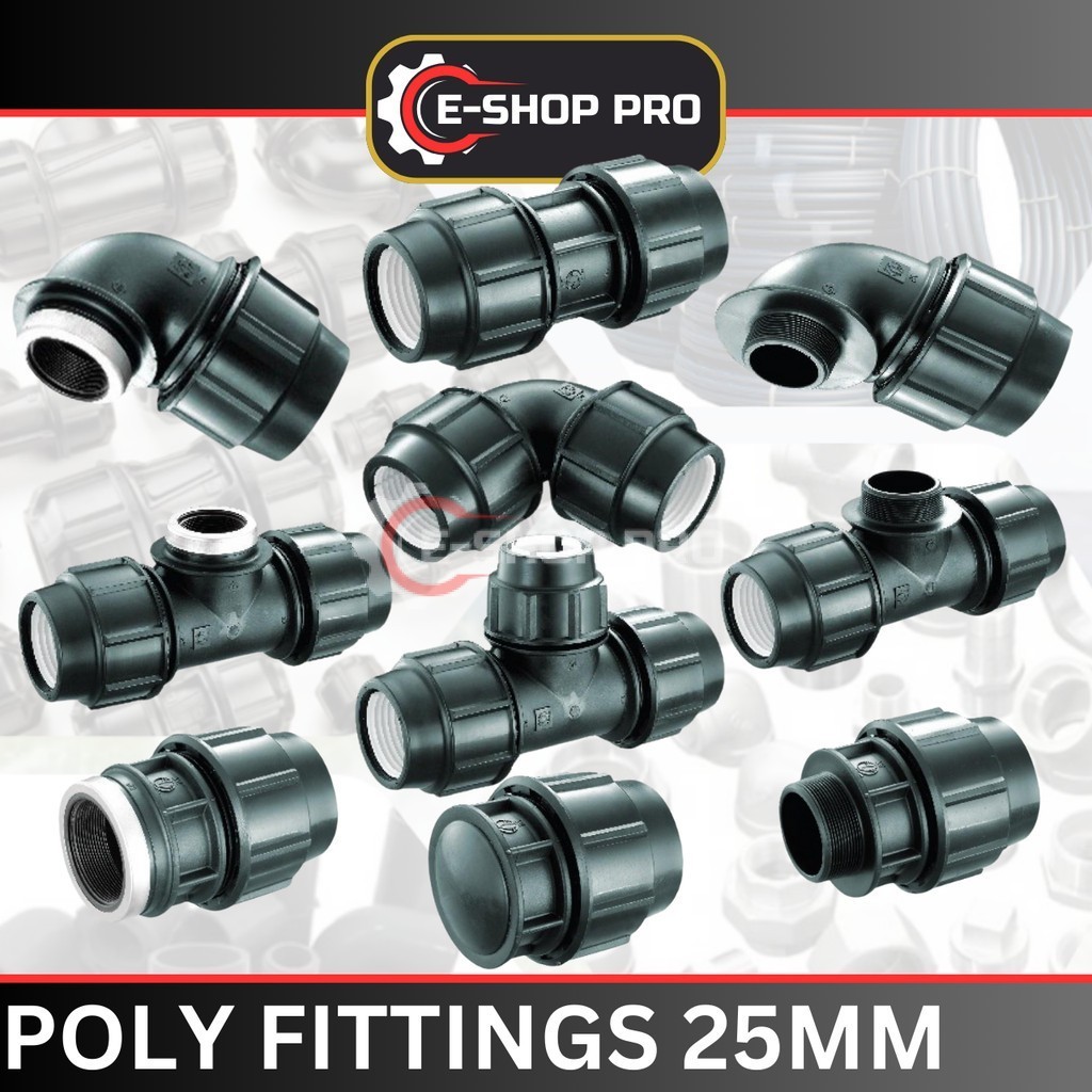 HDPE KELENGKAPAN POLI PAIP AIR POLY FITTINGS PIPE WATER 25MM | Shopee ...