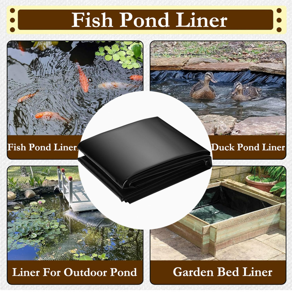 Thickening Type HDPE 2x5 Metre/ 4x5 Metre Black Roll Fish Pond /Liner ...