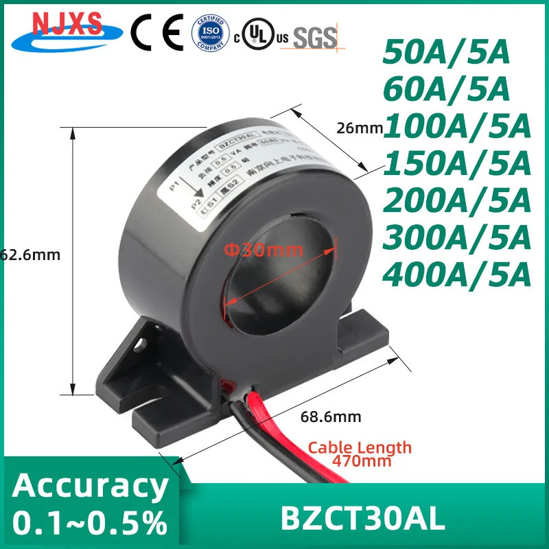 Precision 0.1 Class Current Transformer AC Nanocrystalline Core CT Supplier 50A 75A 100A 150A ...