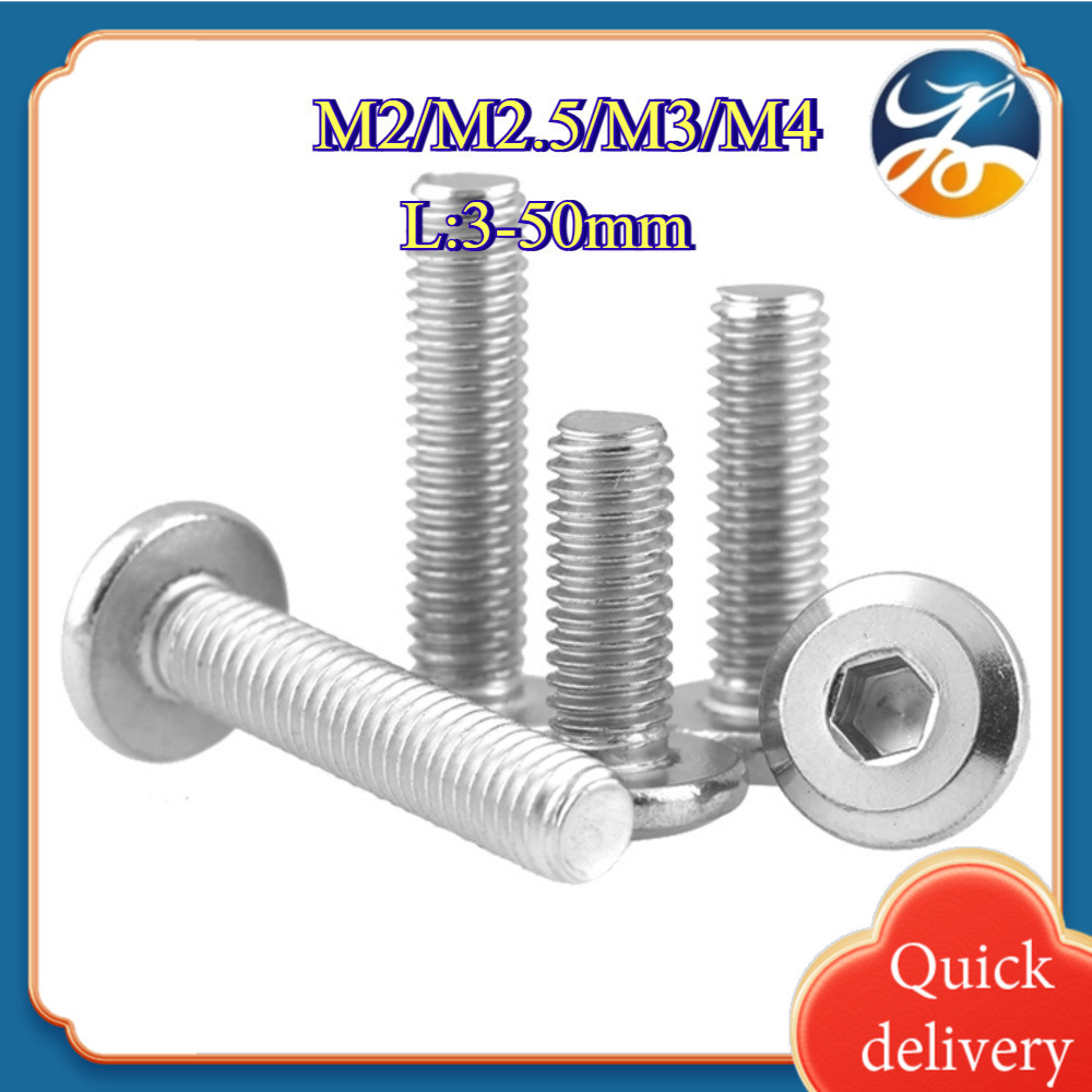 304 Stainless Steel Flat Head Chamfering Screw Flat Round Head Beveled Hexagon Socket Screw Bolt ...