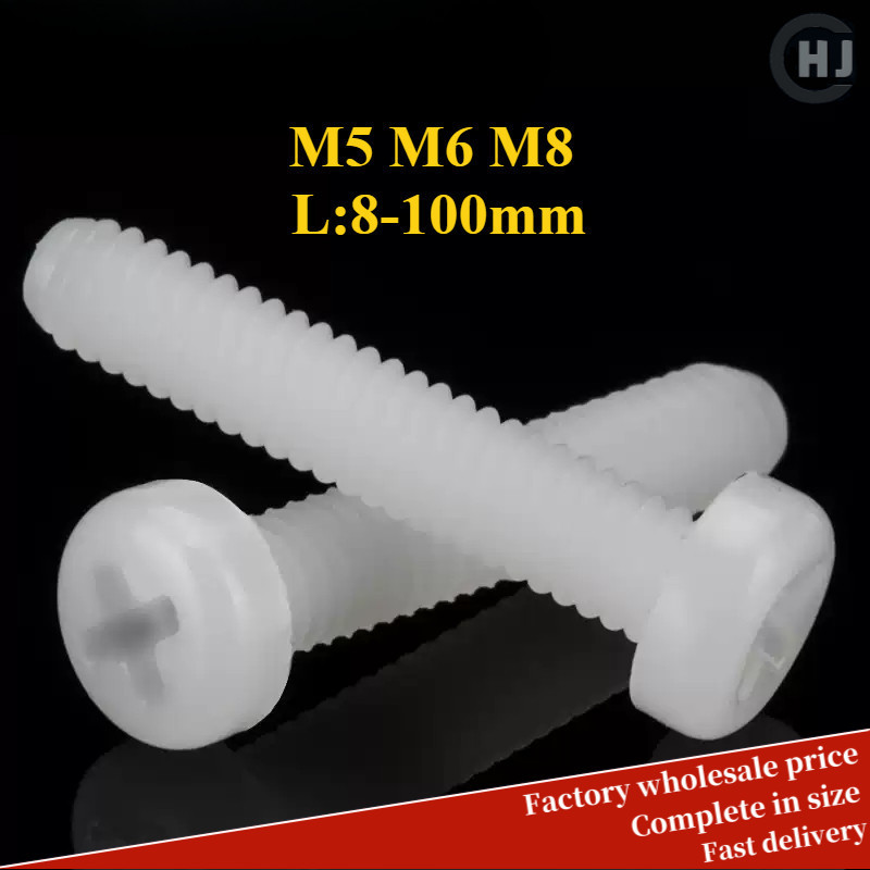 M5/m6/m8 White Phillips Nylon Round Head Screw Plastic Screw Plastic Insulation PA66 Screw [HJC ...
