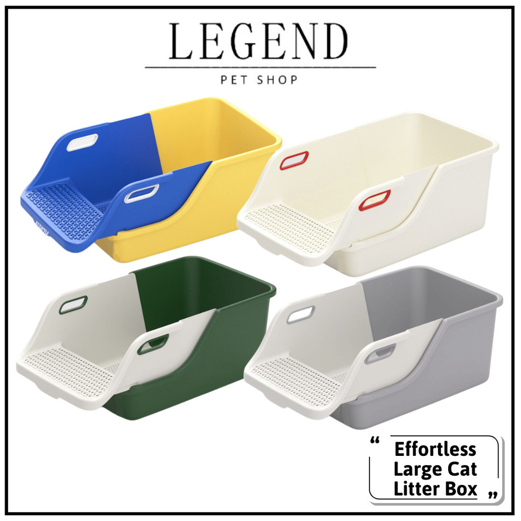 Upkeye Effortless Large Cat Litter Box / Semi-enclosed / Bekas pasir ...