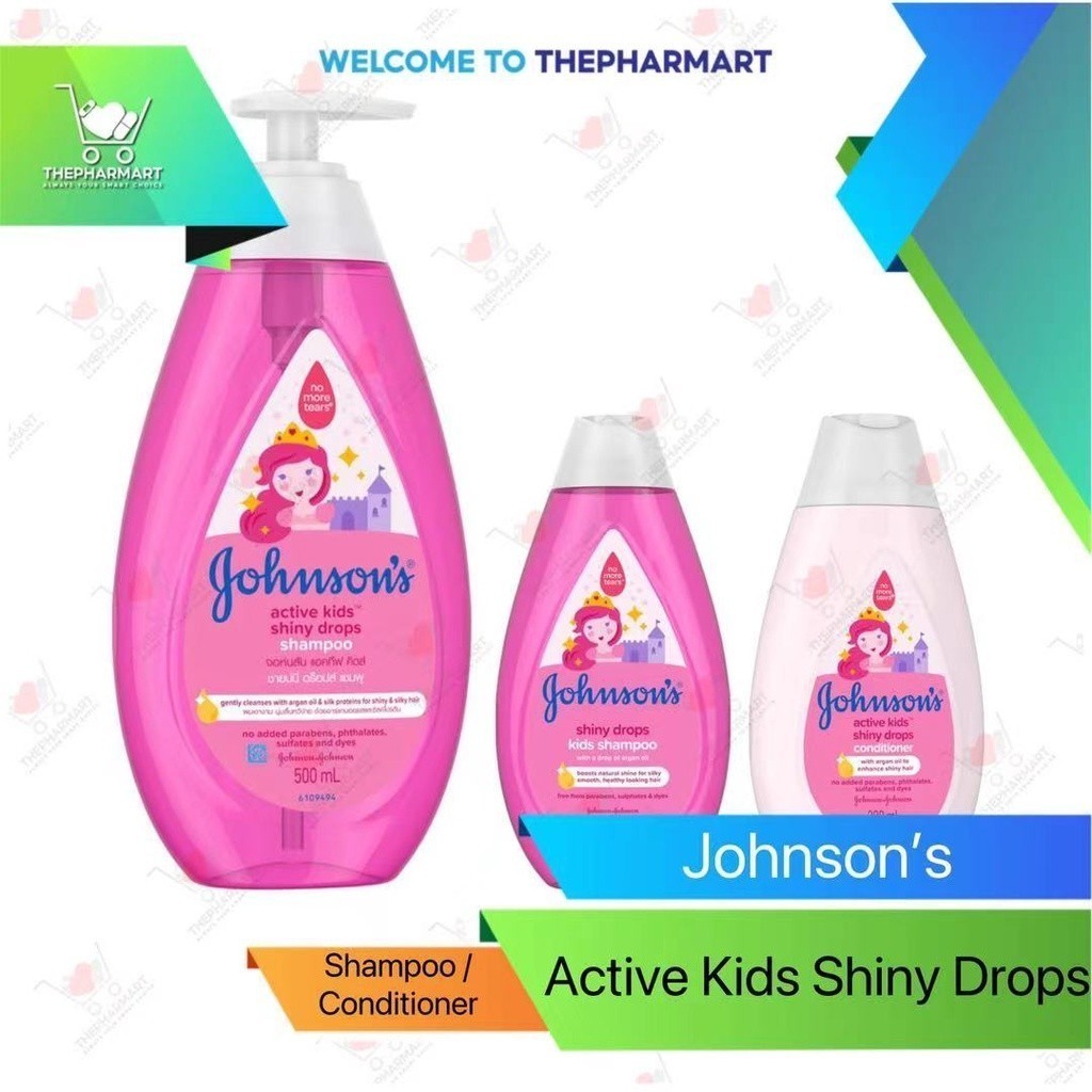 Johnson's Baby Active Kids Shiny Drops Shampoo / Contioner (200ml ...