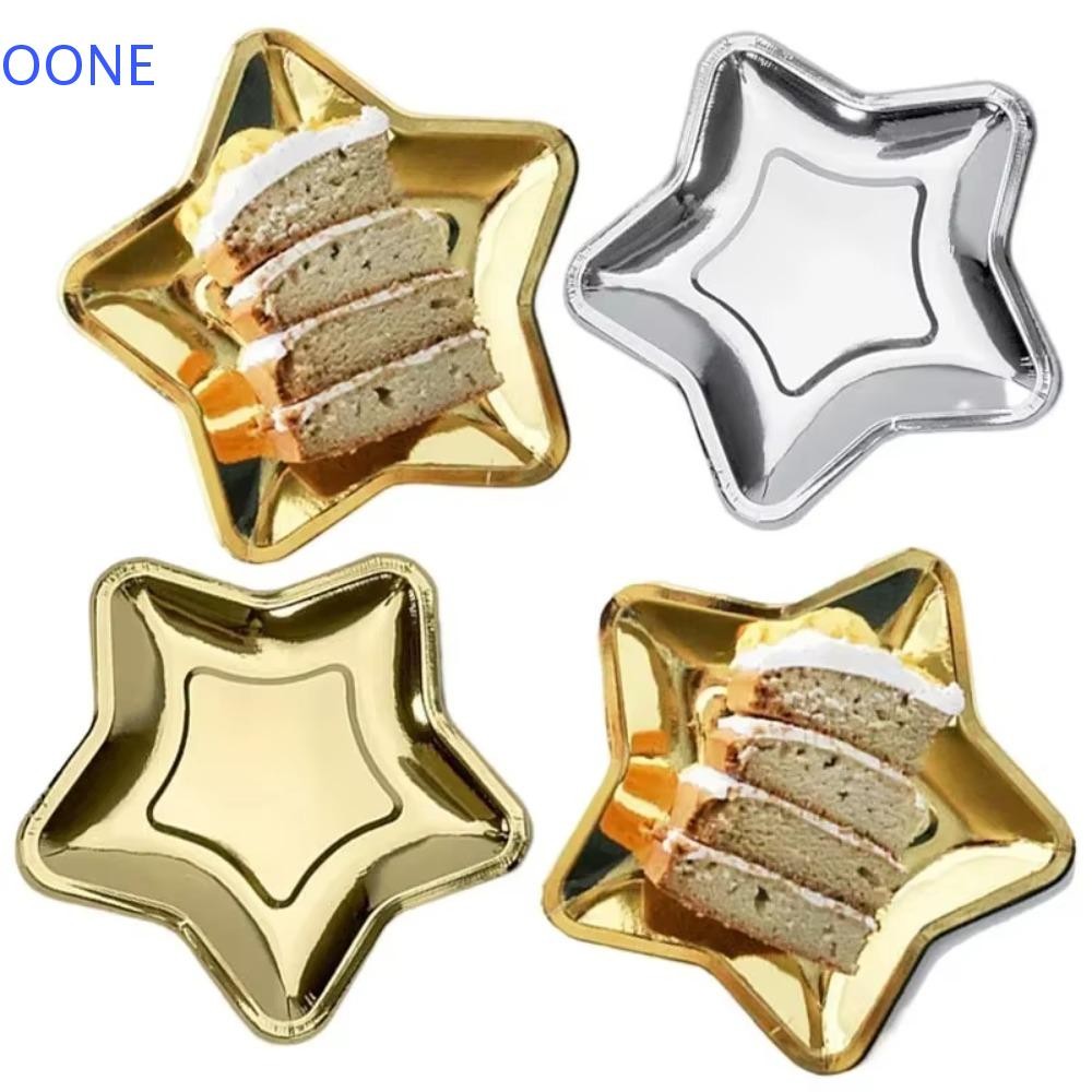 OONE 20pcs Paper Plate, 7 Inches Pentagram Five Pointed Star Paper ...