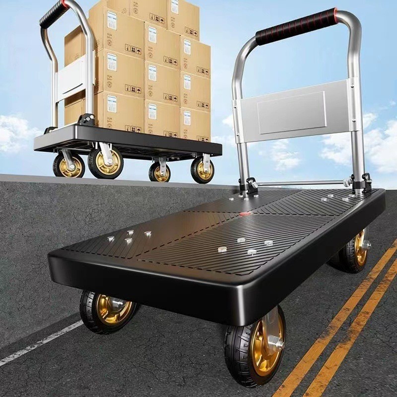 Small Utility Cart Four-Wheel Platform Cart Luggage Moving Cart ...