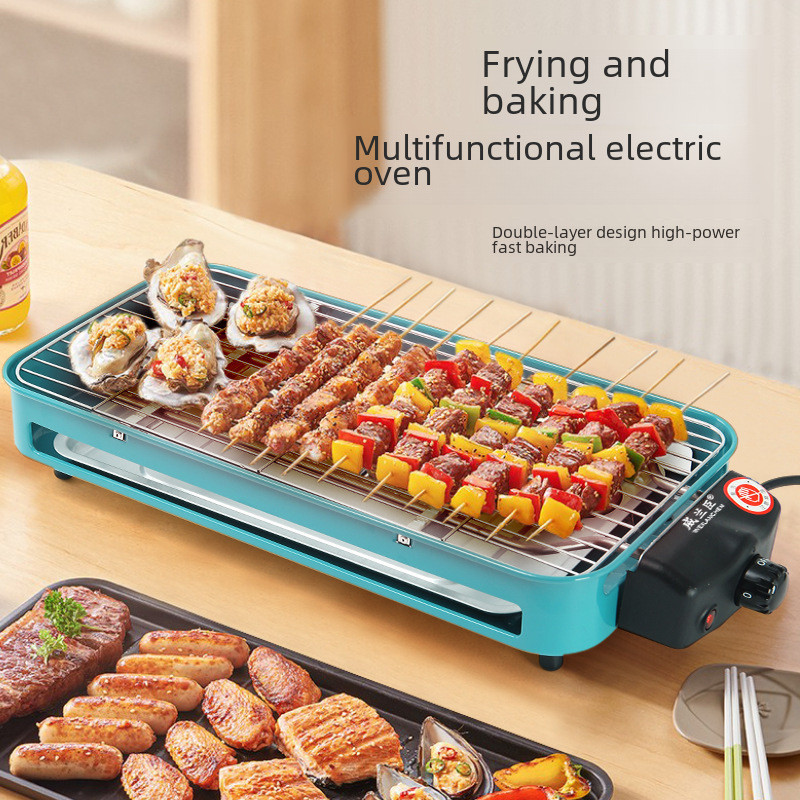 Pemanggang elektrik pelbagai fungsi Weilanchen, panggangan daging bakar ...