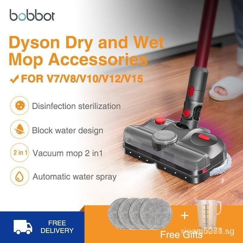 Bobbot Dyson Accessories Fluffy Electric Dry and Wet Mop Cleaning Head UV sterilization ...