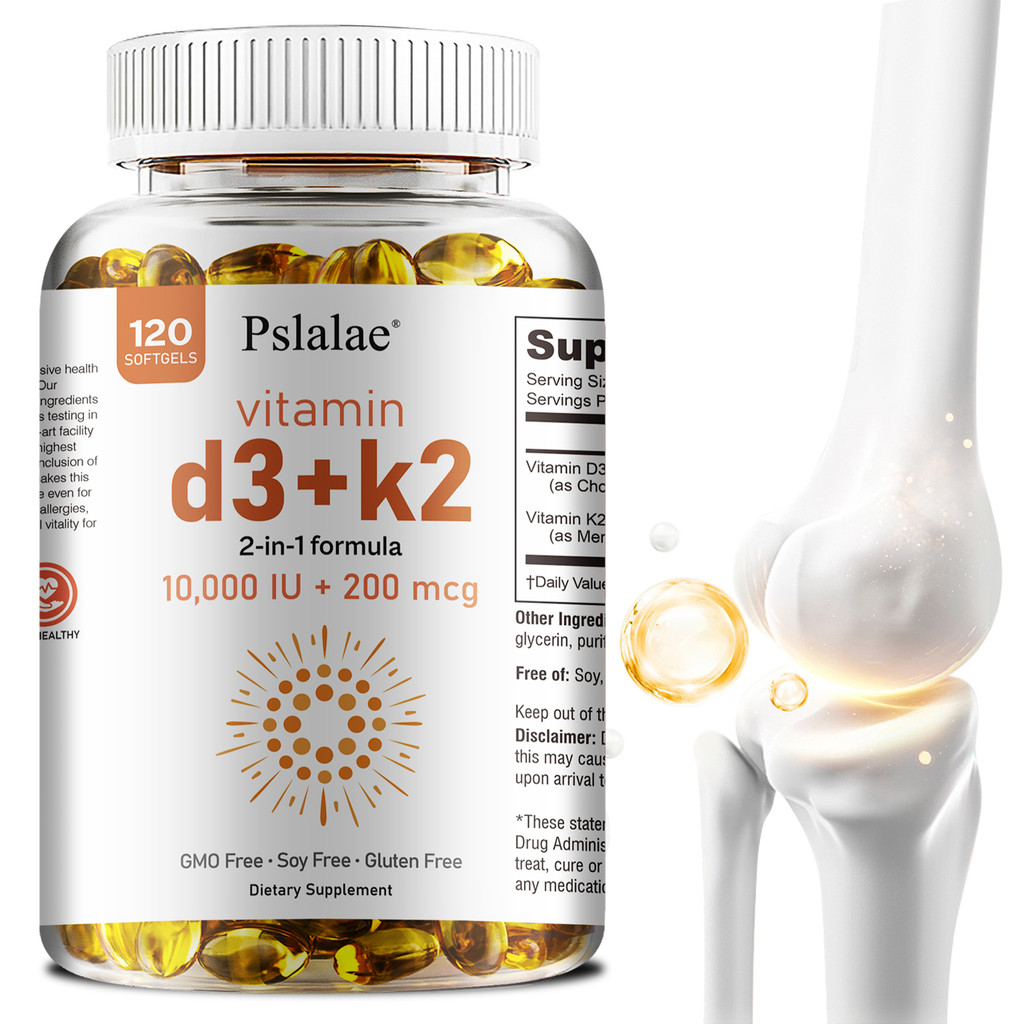 Vitamin D3 10000 Iu plus K2 200 Mcg, K2 Mk-7 plus D3 Vitamin Supplement ...