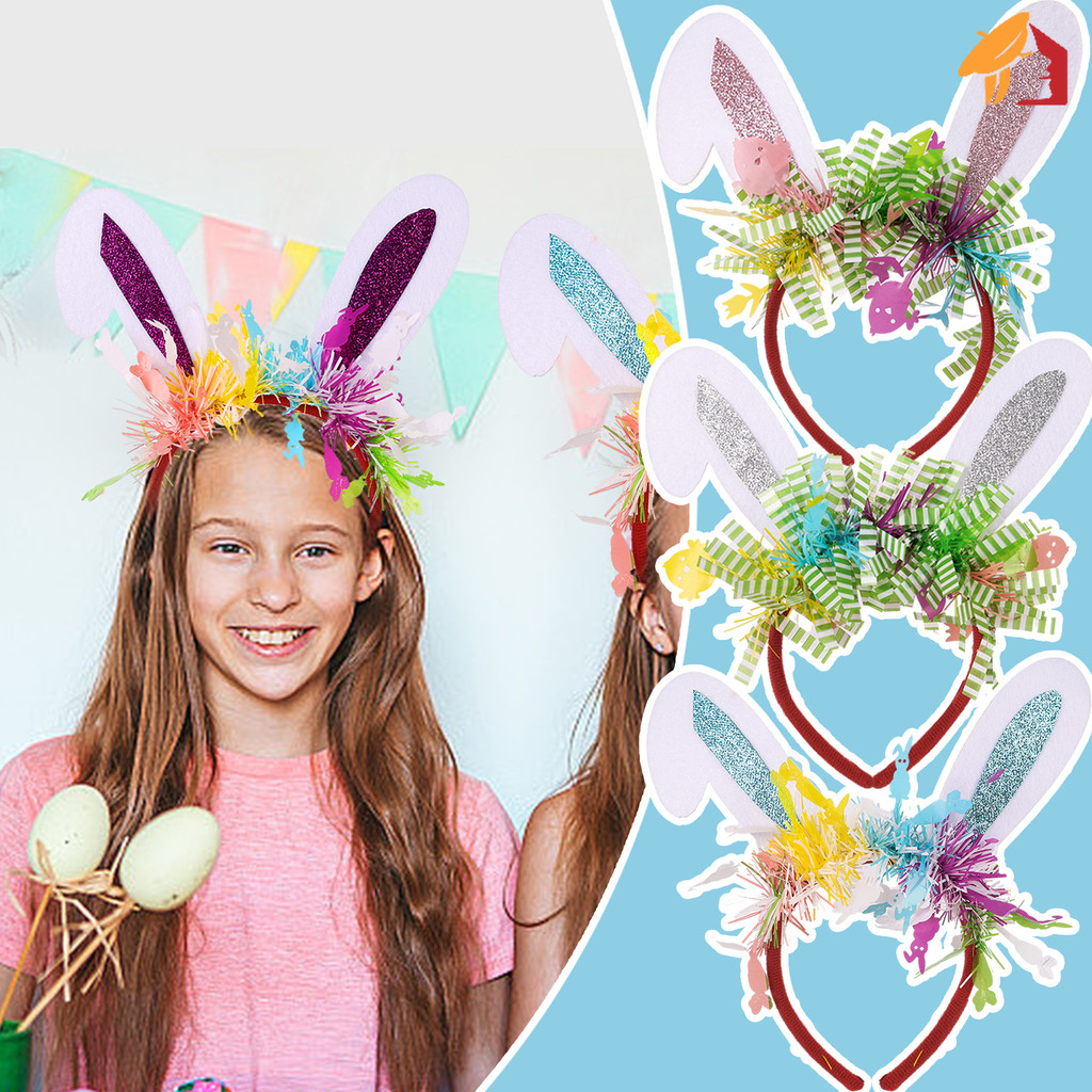 Cartoon Rabbit Ear Color Bar Headband - Vibrant Resurrection Rabbit ...