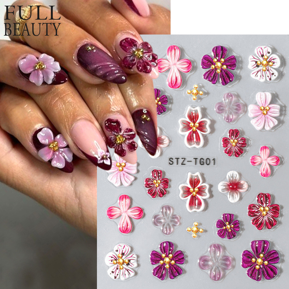 New Style Manicure Sticker Embossed 5D Three-Dimensional Gummy Glue ...