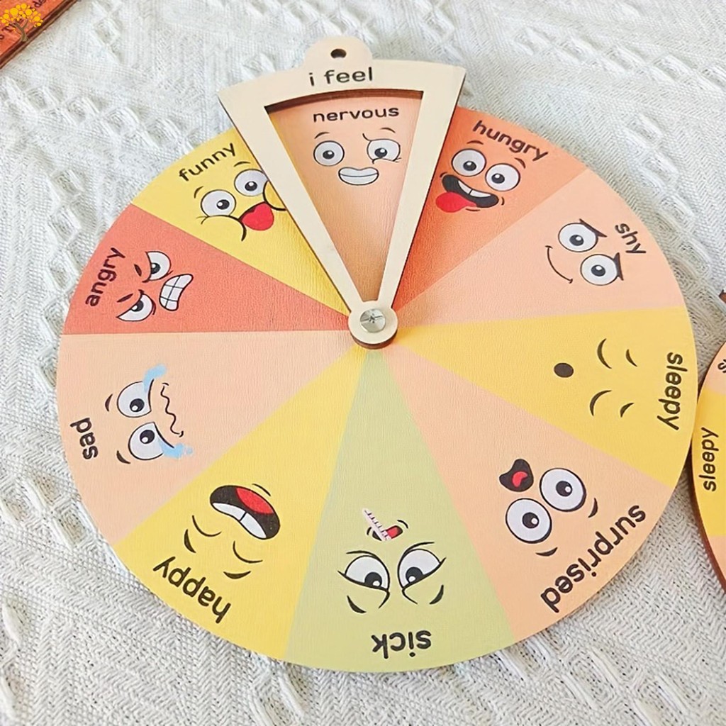 Wooden Children's Feelings Wheel Educational Classroom Decorations ...