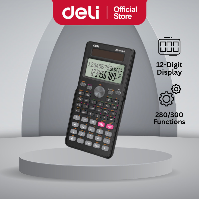 Deli Scientific Calculator 12 Digit Display 300 Function Student Exam ...
