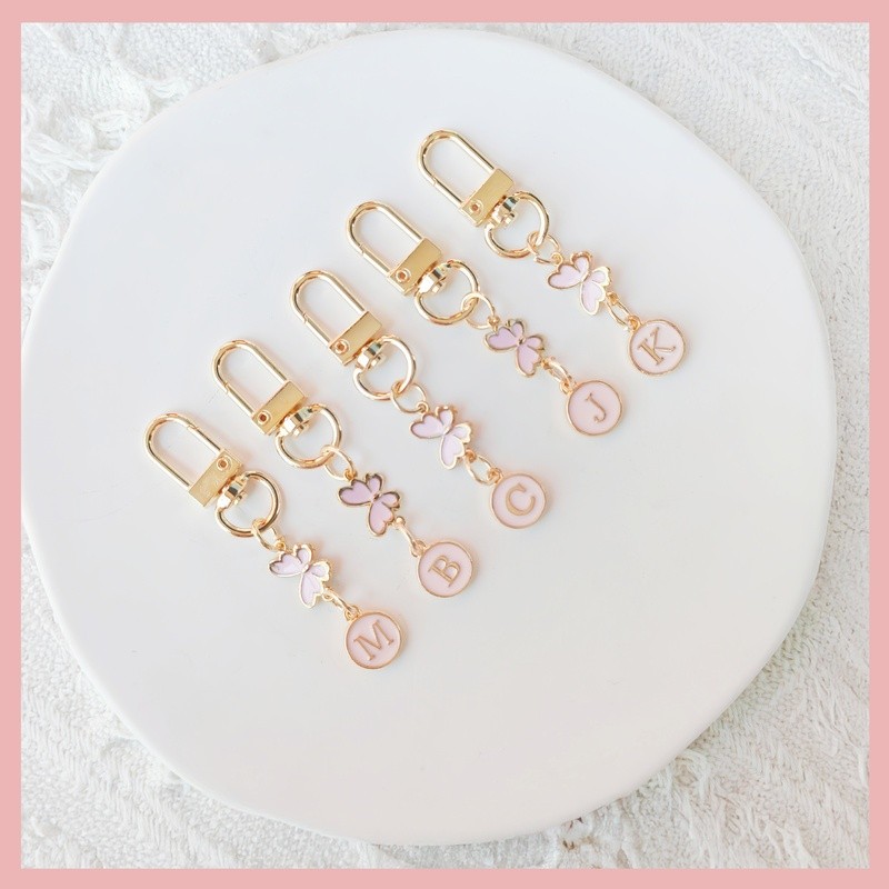 Cute Customized Letter Keychain Cartoon Butterfly Keychains ...