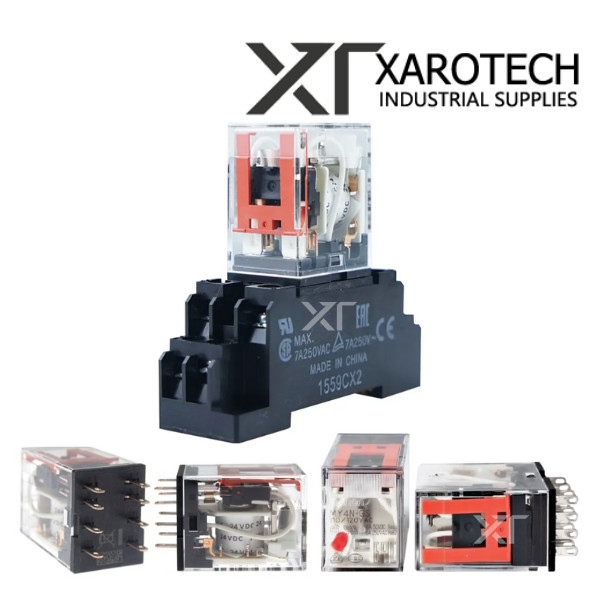 OMRON Relay MY2N-GS / MY4N-GS (24V DC, 12V DC, 220/240 VAC) DPDT Led ...