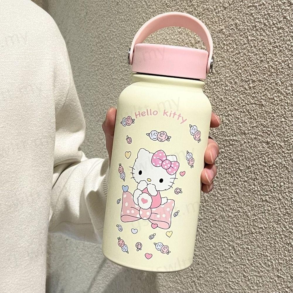 GSWLTT Vacuum Cup, Stainless Steel Blue Butterfly Insulated Water Bottle, Cute Hello Kitty 900ml ...