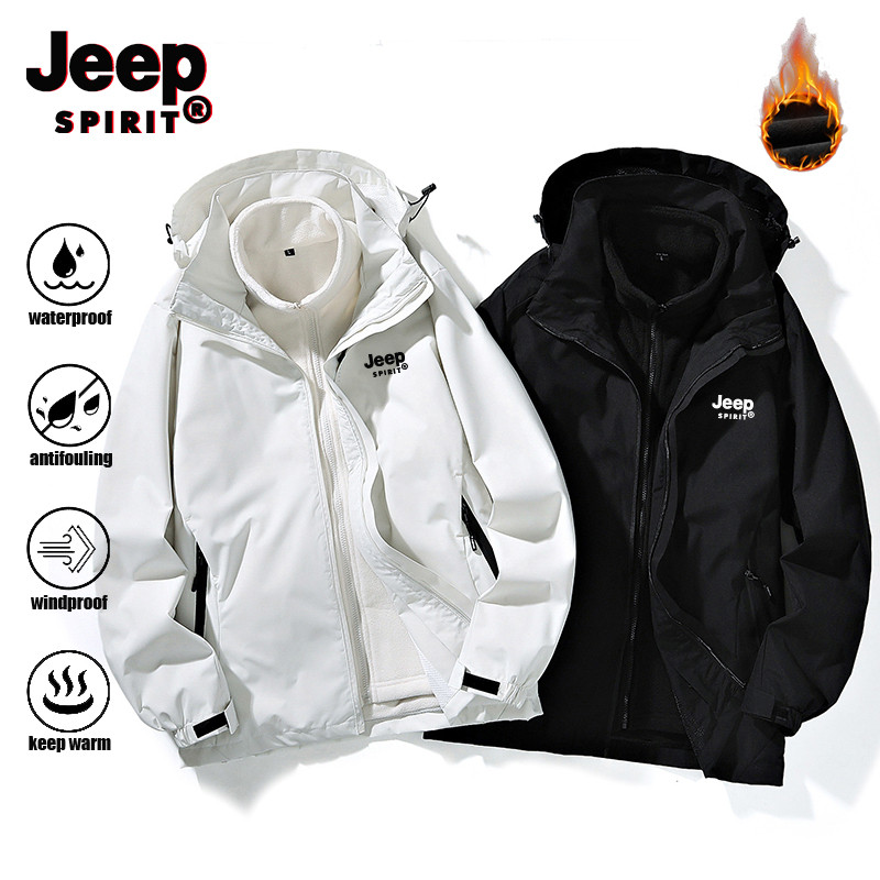 JEEP SPIRIT Three In One Detachable Men's and women's outdoor rainproof ...