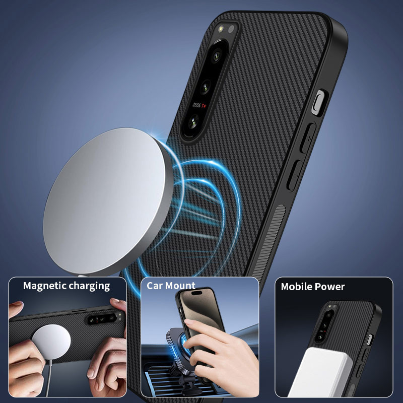 For Sony Xperia 1 VI VII 1 iii 10 VI 5 IV Phone Case Carbon Fiber ...