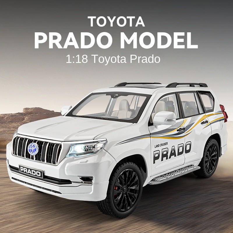 (Foam Boxed) Simulation 1 to 18 Toyota Prado Genuine SUV Alloy Car ...