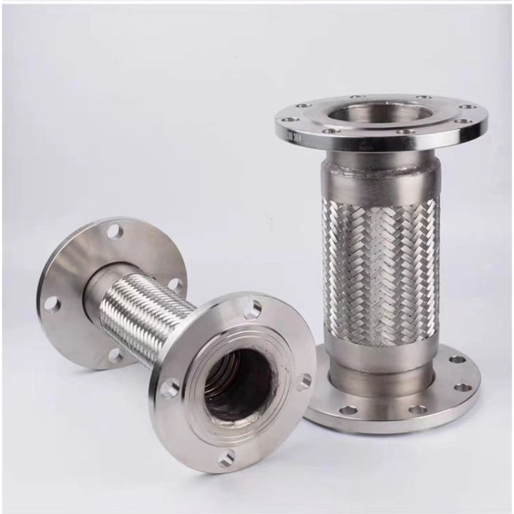 Stainless Steel Flanged Corrugated Pipe Flanged Metal Hose Braided Mesh Soft Connection Pump ...
