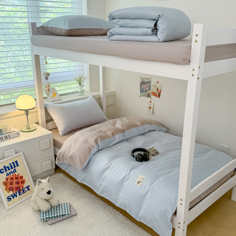 Asrama pelajar set kapas tiga helai, barangan kegunaan atas katil, atas ...