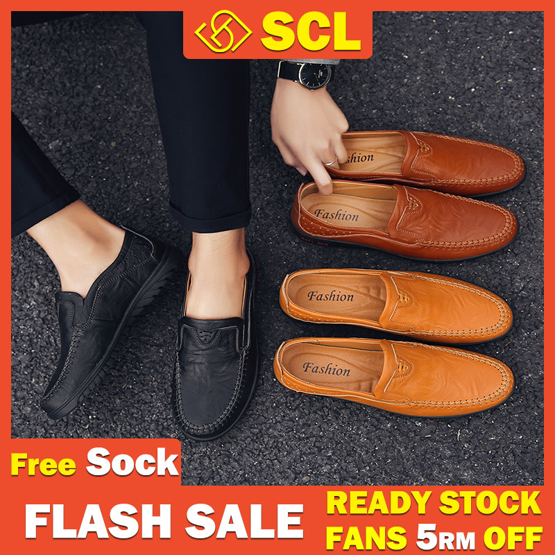 SCL British Style Cow Hide Causal Men's Leather Shoes Lightweight ...