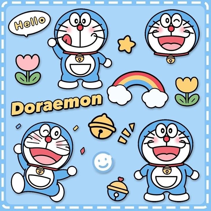 Cute Doraemon Student Computer ipad Sticker Doraemon Cartoon Decoration ...