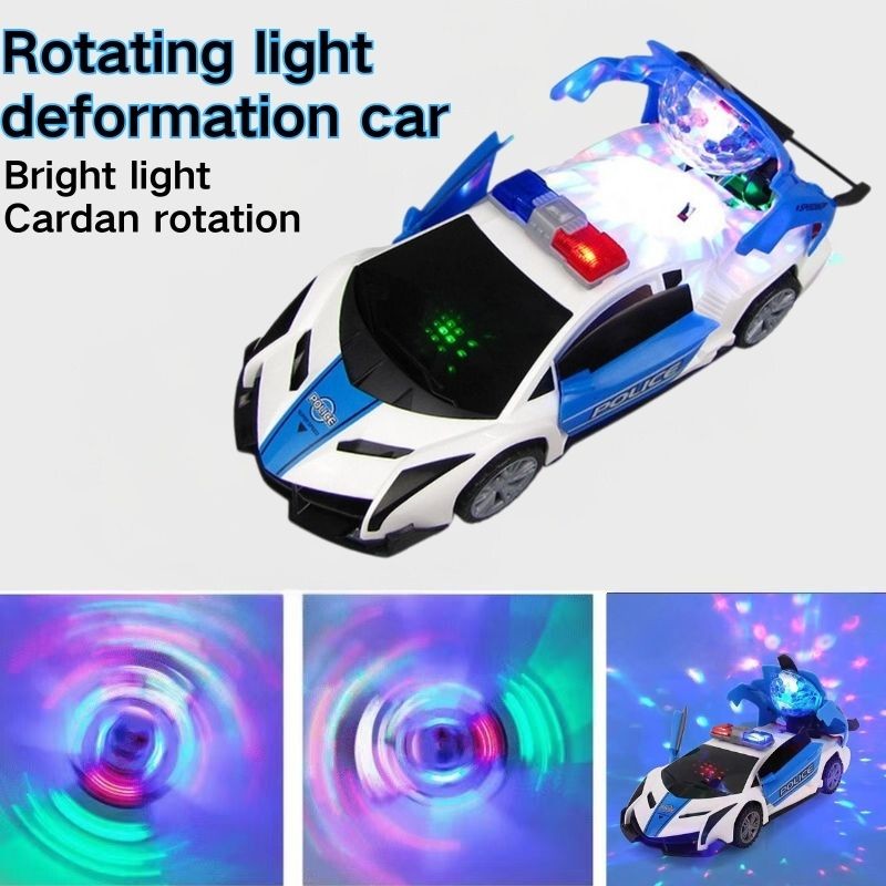 Car Mainan Police Car For Boys 360°Rotation Openable Door Car Toys With ...