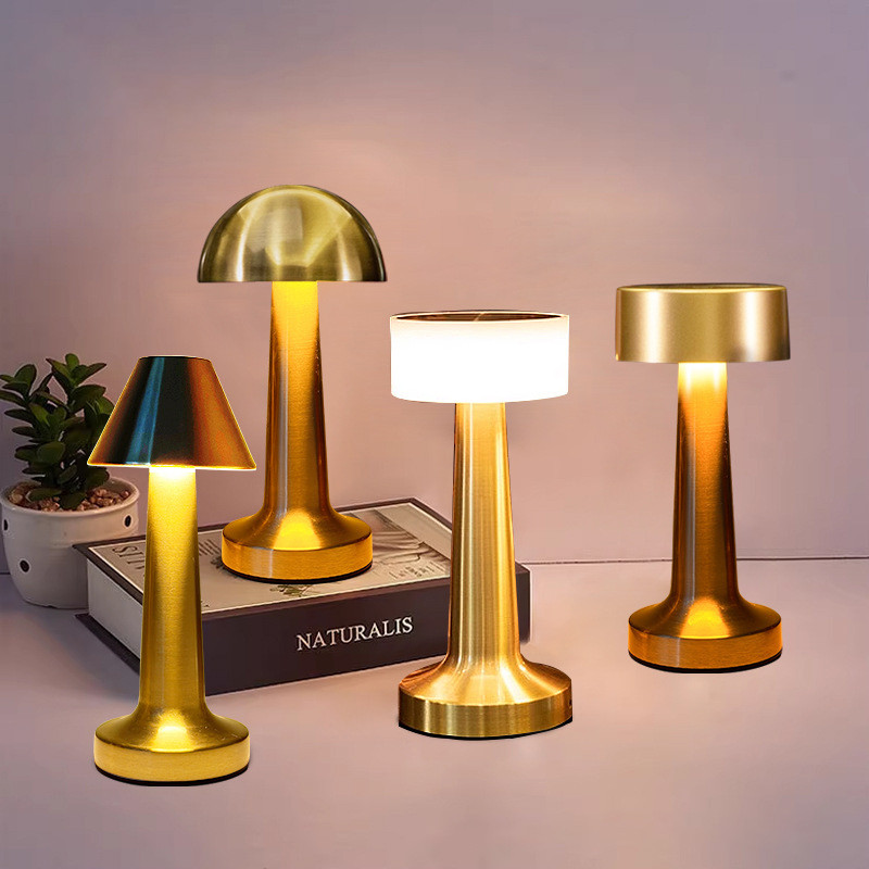 LED Table Lights Retro 3 Color Table Lamp Touch Sensor Rechargeable ...
