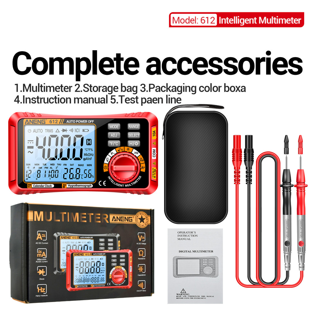 ANENG 612 Smart 3 in 1 Digital Multimeter Perpetual Calendar ...