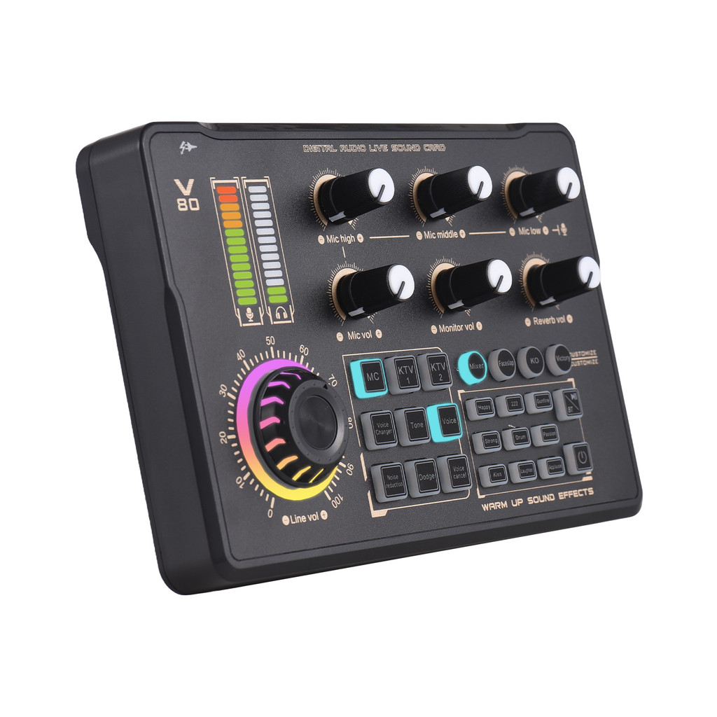 Live Sound Card Audio Recording Professional Sound Card Mixer with DJ ...