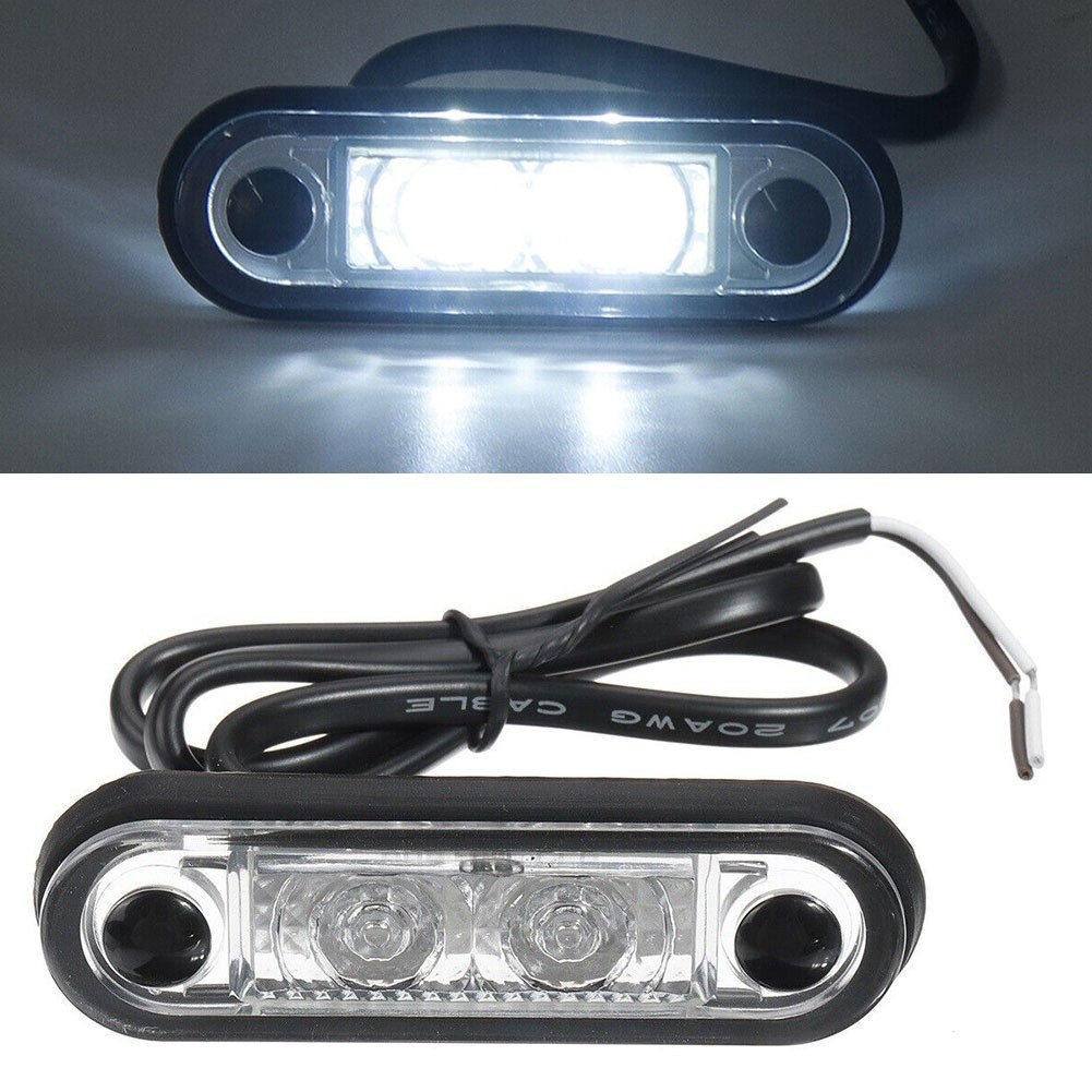 WHITE STYLE LED FLUSH FIT KELSA BAR MARKER LAMP LIGHT 12v 24v BRAKETAIL ...