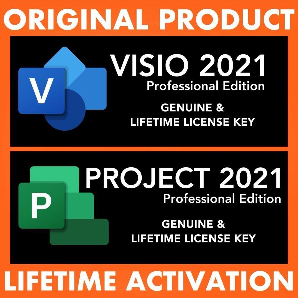 Original Visio & Project 2021 | 2019 | 2016 Professional License ...