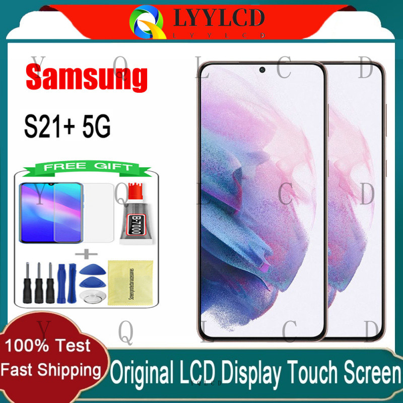 Original AMOLED Samsung Galaxy S21 Plus 5G LCD Display Touch Screen With Frame Replacement ...