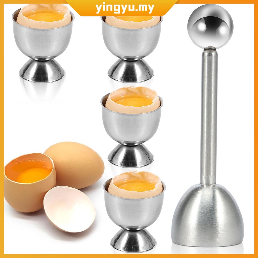 5Pcs Egg Cracker Topper Set Stainless Steel Egg Topper Cutter Easy Egg ...