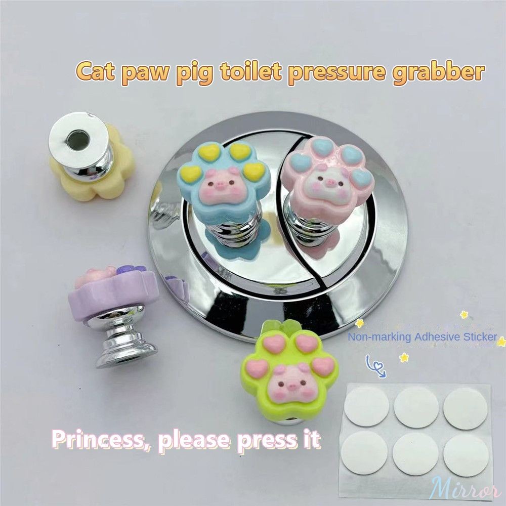 Cute Toilet Press Button Tank Push Switch Long Nail Protector Bathing ...