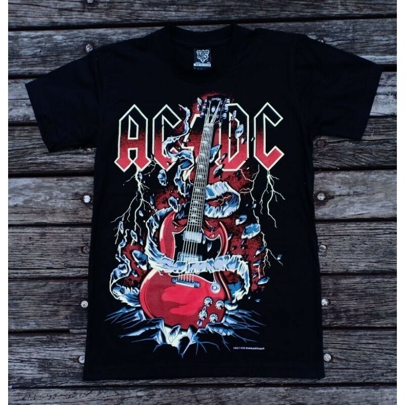 Baju HARD ROCK BAND ACDC T-shirt ROCK N ROLL GUITAR LEGEND Printed T ...