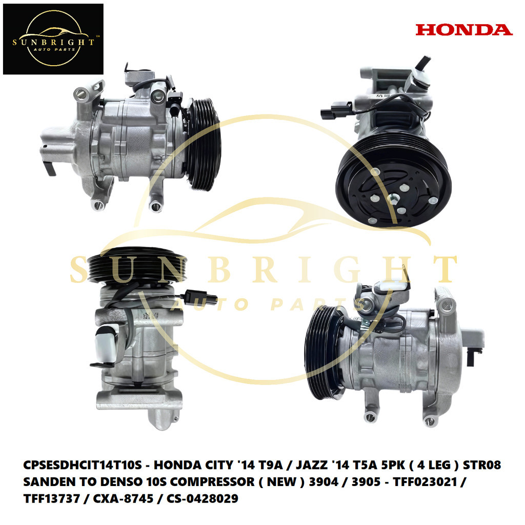 HONDA CITY '14 T9A / JAZZ '14 T5A 5PK ( 4 LEG ) STR08 SANDEN TO DENSO ...