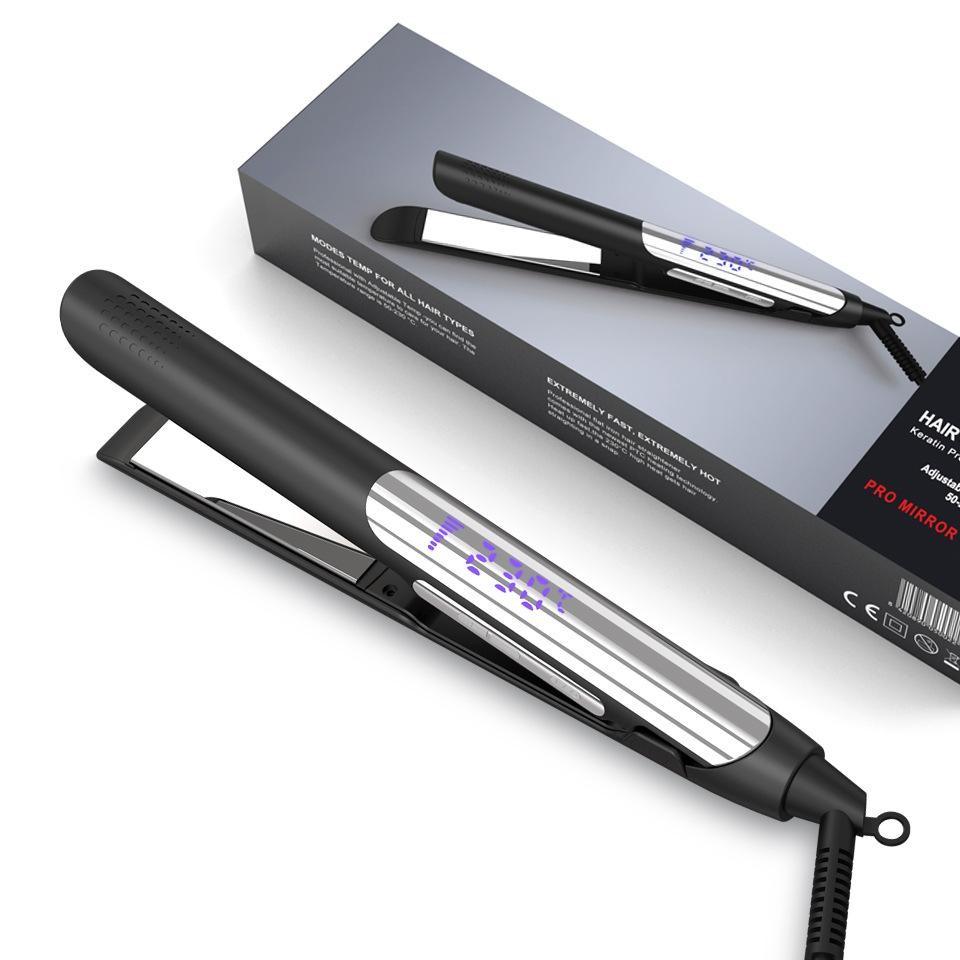 Hair straightener LCD screen, 18 levels of temperature adjustable ...