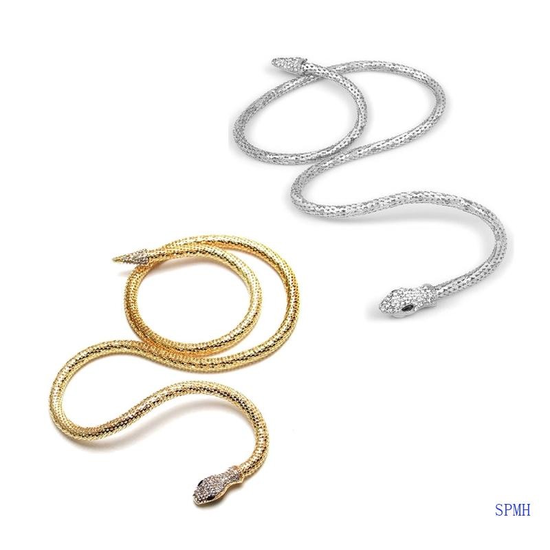 SUP Gold Snake with Black Eyes Curved Design Adjustable Neck Collar ...
