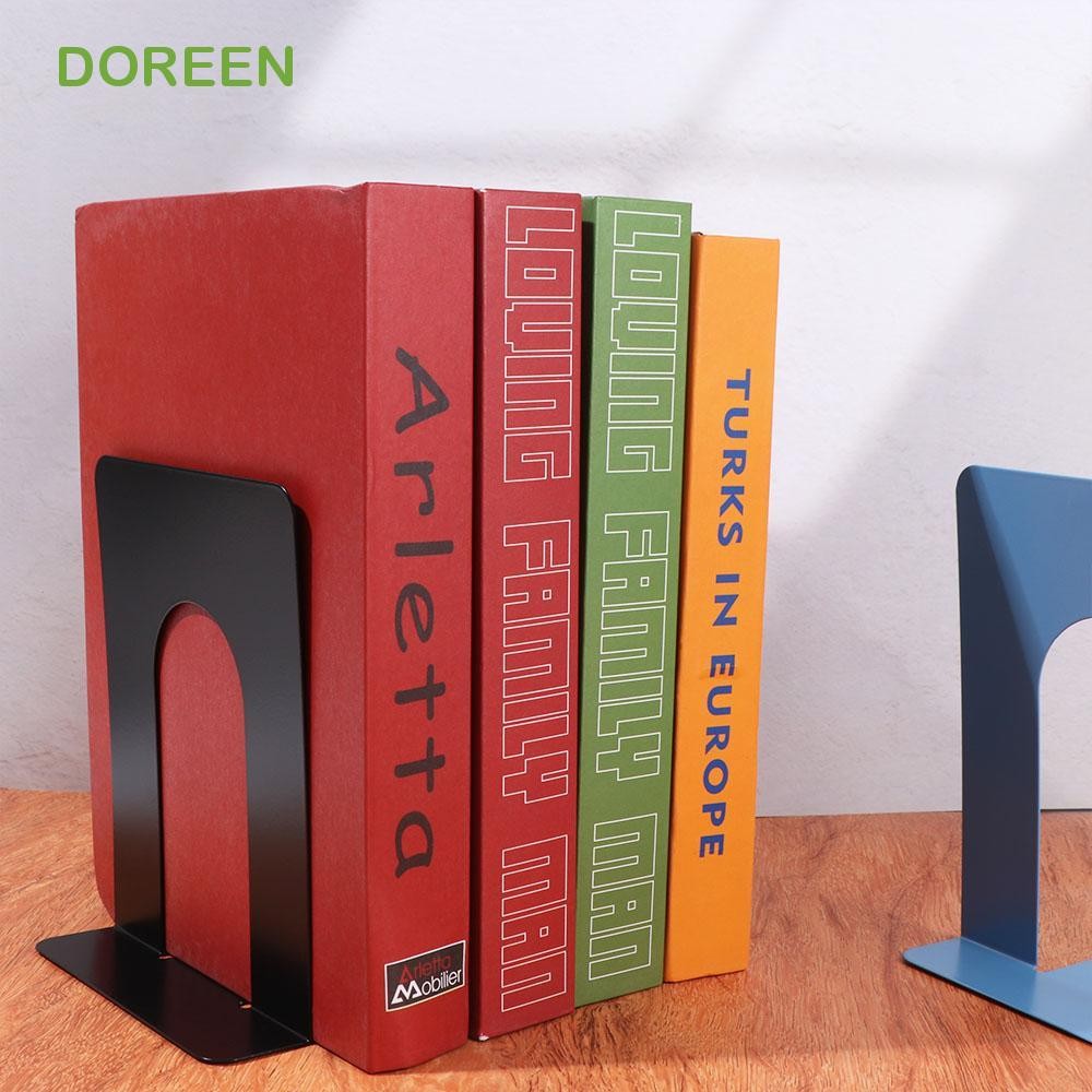 DOREEN Iron Book Stand, L-shaped Durable Desk Bookends, Book Holder ...