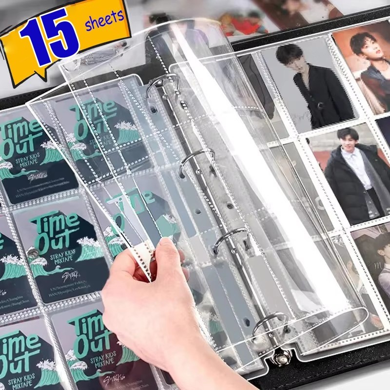 15Sheet A4 9-Pocket Trading Gaming Card Sleeves - 11-Ring Binder Pages ...