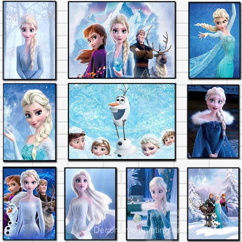 Miniso Disney Cartoon Animation Frozen Wall Painting Poster Princess ...