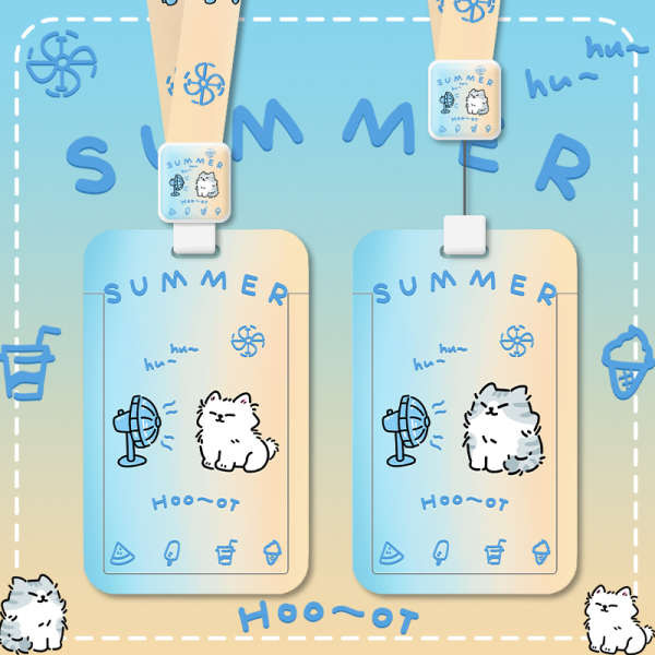 lanyard card lanyard card holder Meniup kucing, pasangan kartun ...