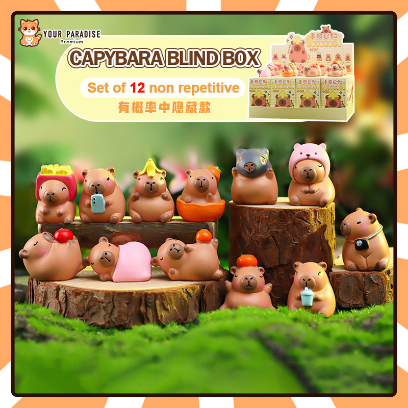 Capybara cute mini surprise blind box figure toy kapibara home ornament ...