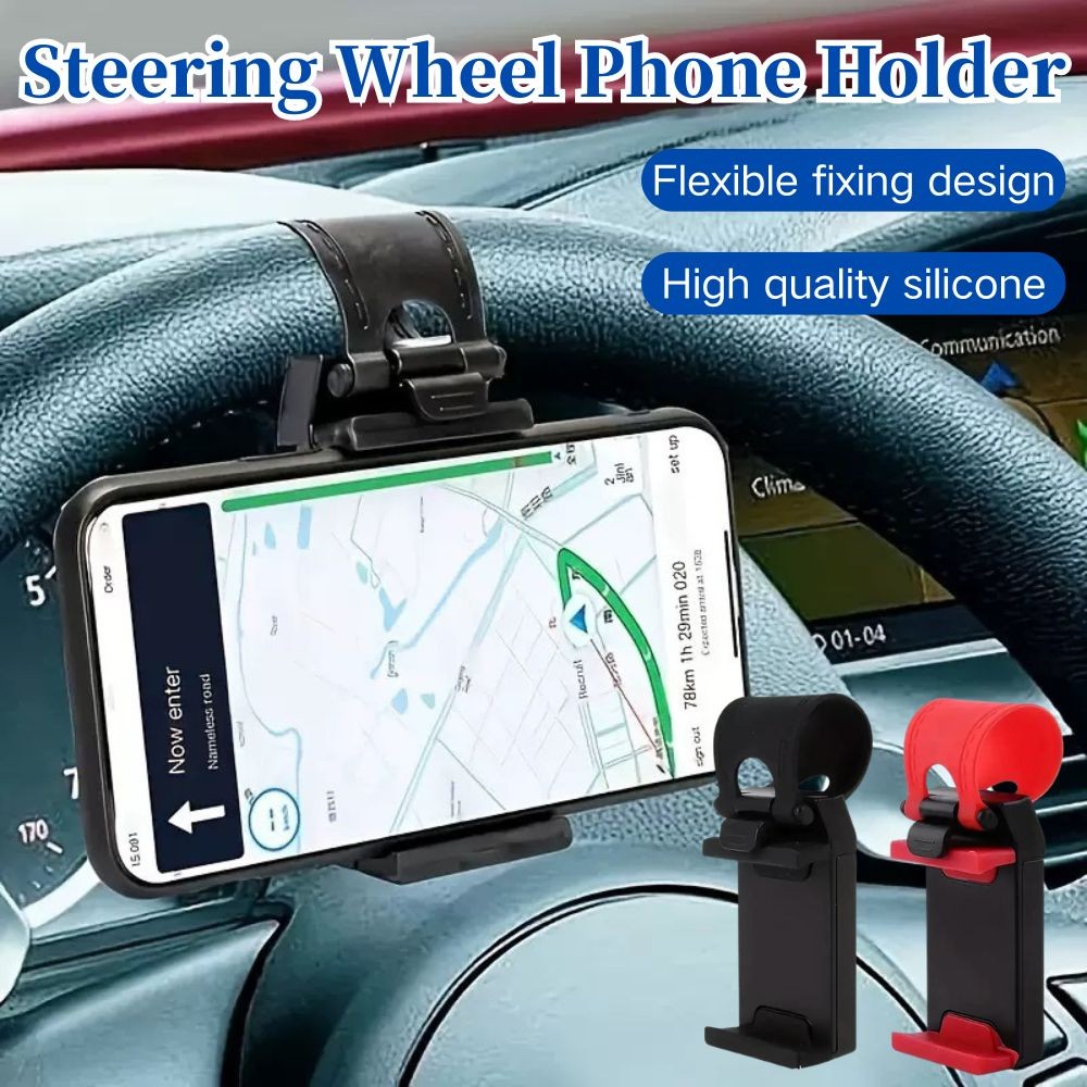 Mobile Phone Holder Car Universal Steering Wheel Bracket Car | Shopee ...
