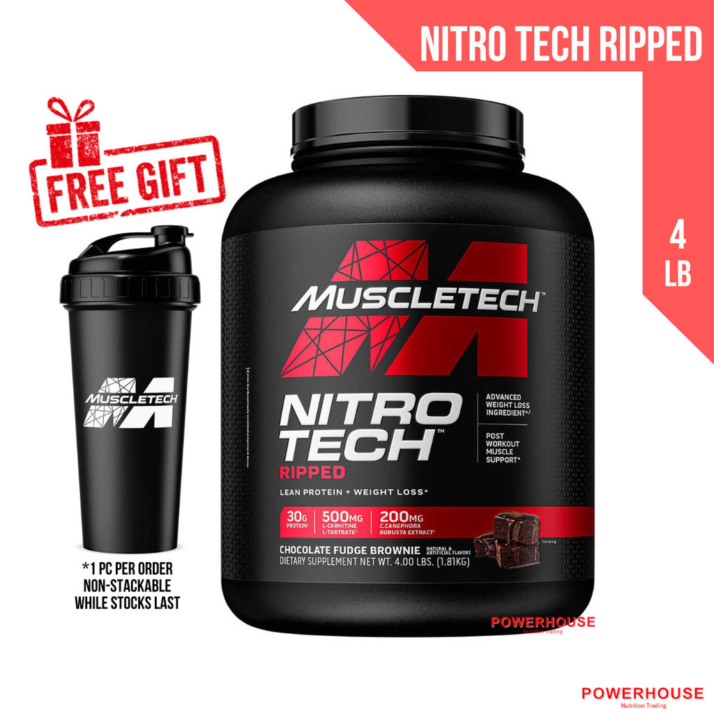 MuscleTech NitroTech Ripped Whey Protein, 4lbs [Nitro Tech Ripped ...