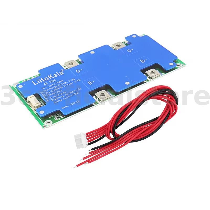 LiitoKala 4S 12V 100A BMS LiFePO4 Battery Protection Board Balanced Charging Lithium Iron ...