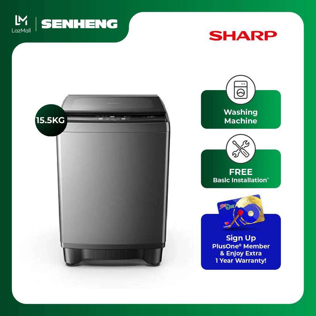 Sharp 15.5kg Full Auto Top Load Washing Machine / Washer SHP ...