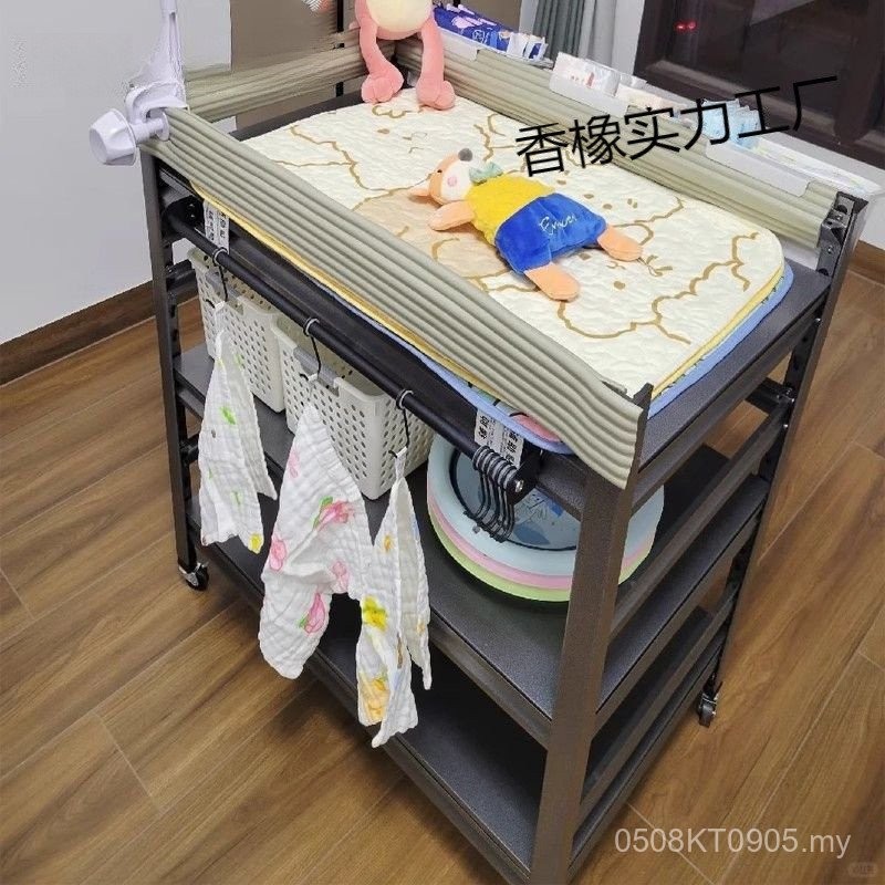 Movable Crib Diaper Table Nursing Table Shelf Milk Changing Table ...